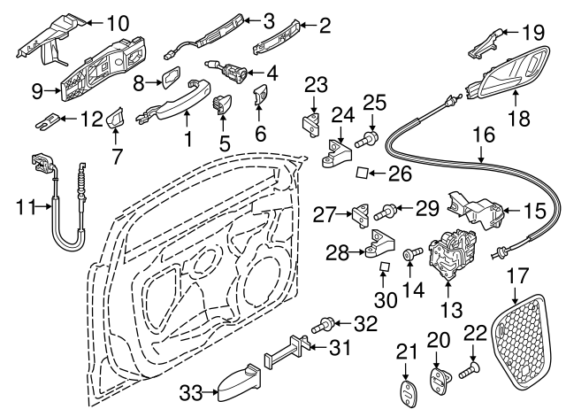 8V0-837-206-A-GRU - Exterior Door Handle 2015-2023 Audi ...