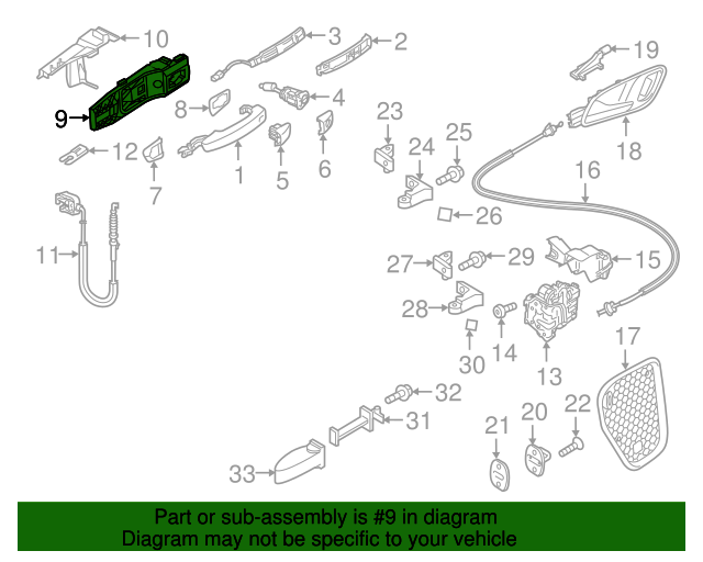 8V0-837-885 - Handle Base 2015-2023 Audi | Audi OEM Parts