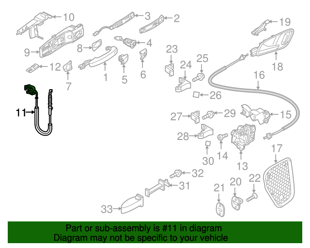 5N0-837-017-D - Door Latch Cable 2015-2024 Audi | AutoNationParts.com