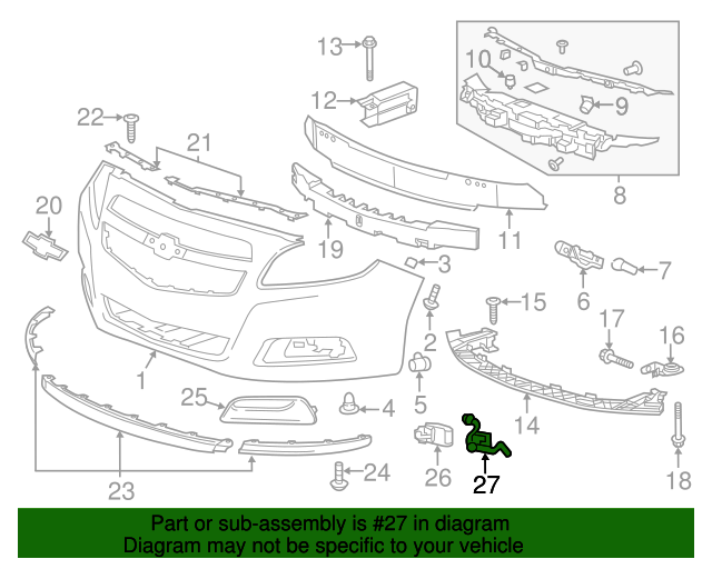2013 Chevrolet Malibu Ambient Air Temperature Sensor Wiring Harness ...