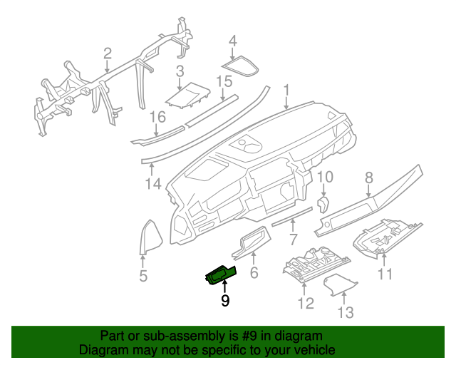 2011-2016 BMW Trim I-panel ash burl driver 51-45-9-192-935 ...