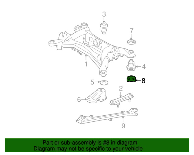 2001-2014 Lexus Suspension Crossmember Stop 52283-30060 ...