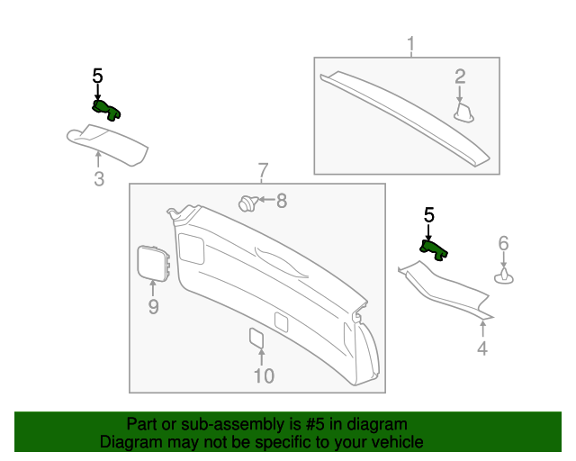 94383AL01A - Side Gate Trim Holder - 2015-2023 Subaru | Subaru Parts Guys