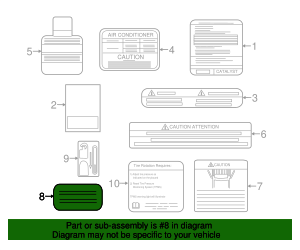 2012-2024 Nissan Info Label 51172-1PA0A | Melloy Nissan Parts