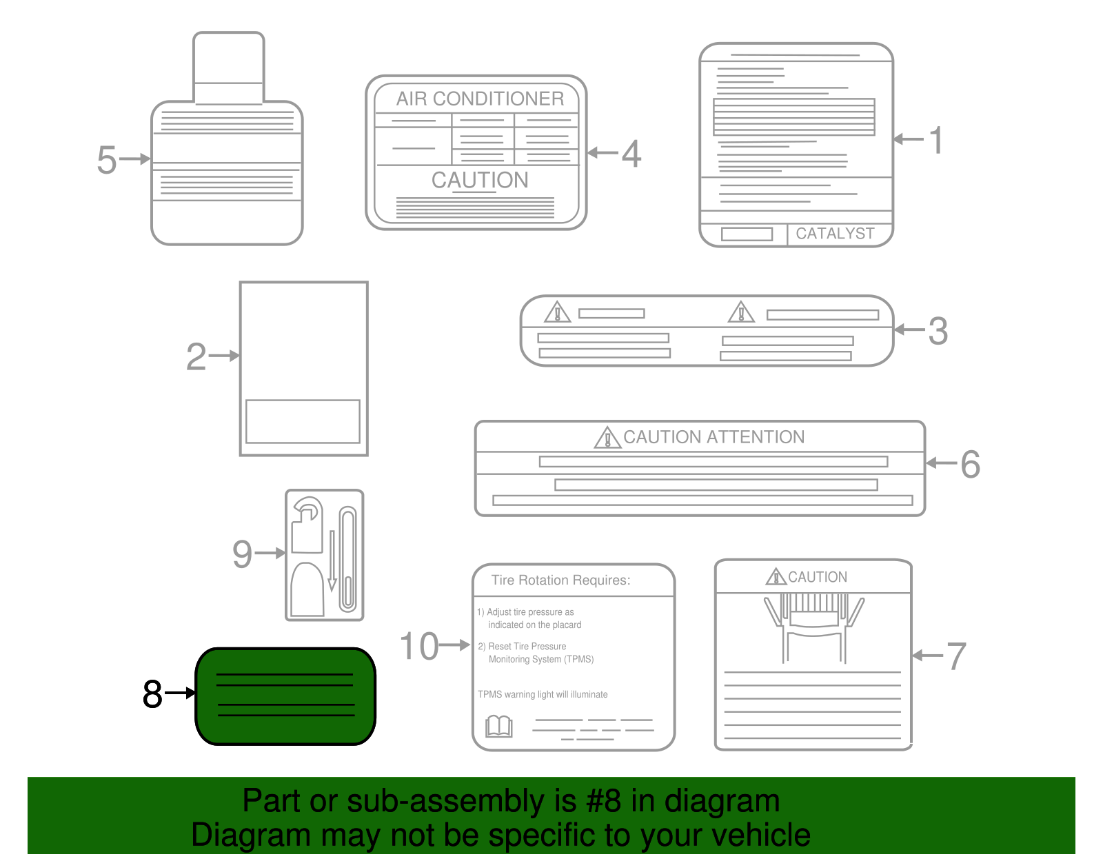 2012-2024 Nissan Info Label 51172-1PA0A | ZEIGLER NISSAN OF ORLAND PARK