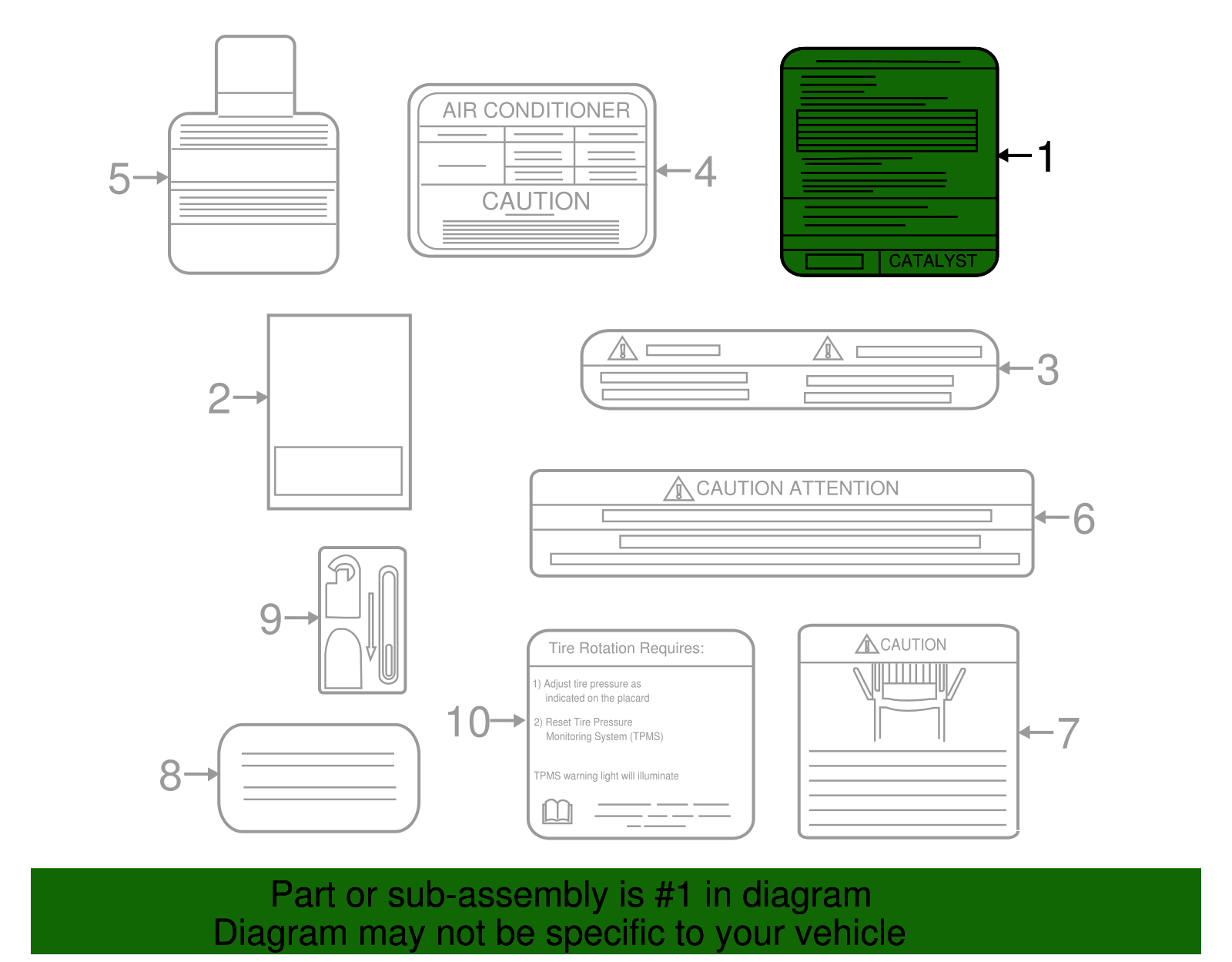 2021 Nissan Emission Label 14805-9JL2B | Burien Nissan Parts