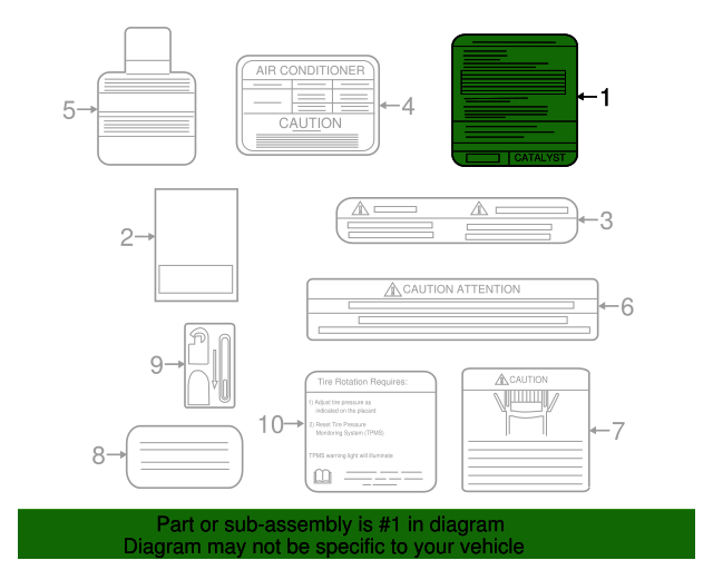 2013-2016 Nissan Emission Label 14805-9JE0A | Riverside Nissan