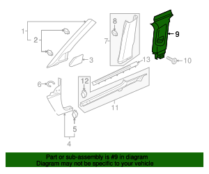 8P4-867-243-C-4L7 - Door Pillar Post Trim Set 2006-2013 Audi ...
