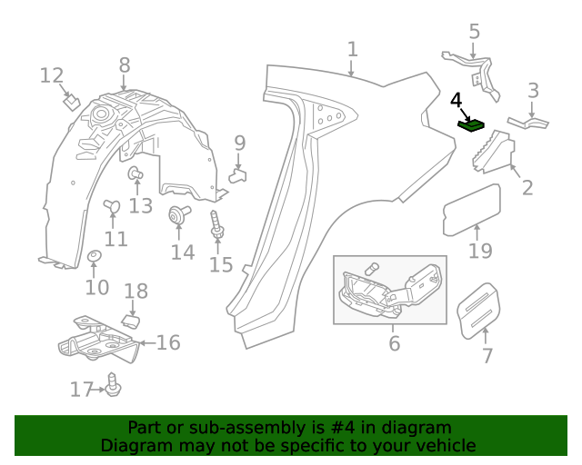 2016-2019 Chevrolet Cruze Baffle 23482409 | TascaParts.com
