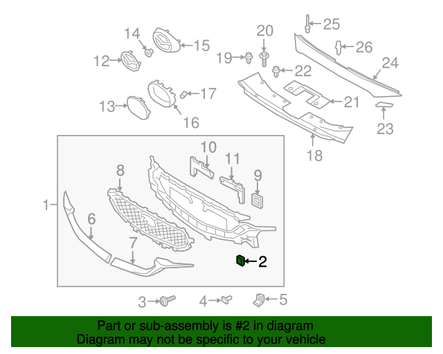 2017-2021 Mazda CX-5 Grille Assembly Seal KB8B-50-2G1 | RealMazdaParts.com