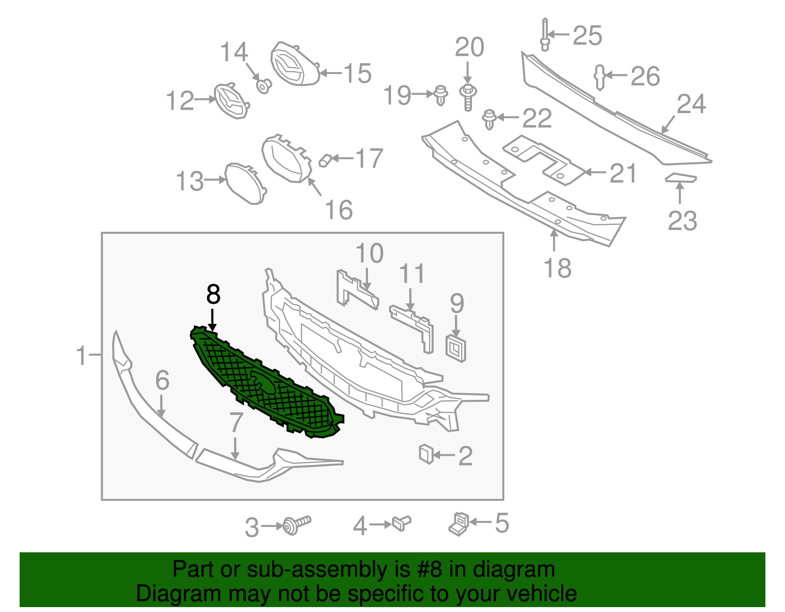 KB8A-50-719A - 2017-2021 Mazda CX-5 - Grille | Mazda Part Direct