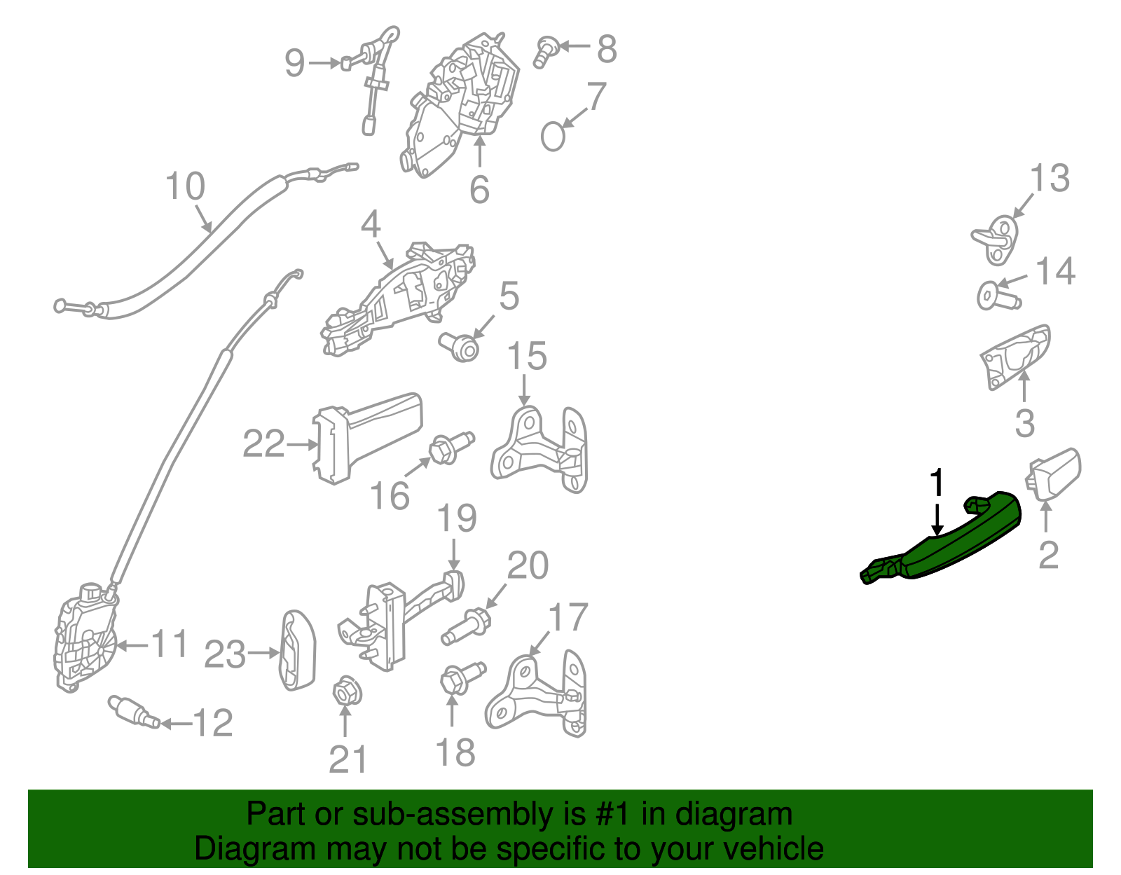 Genuine Handle, Outside for 2013-2019 Land Rover | Land Rover Part ...