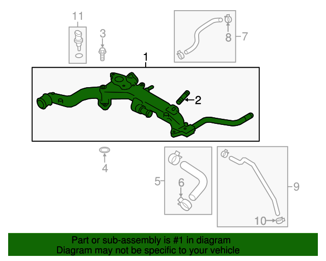 2014-2016 Subaru Water Pipe 14050AA980 | Subaru Parts Store