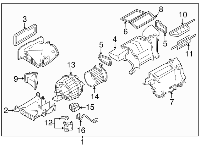 2017 Nissan Leaf AC & Heater Assembly 27210-9RA0C | QuirkParts