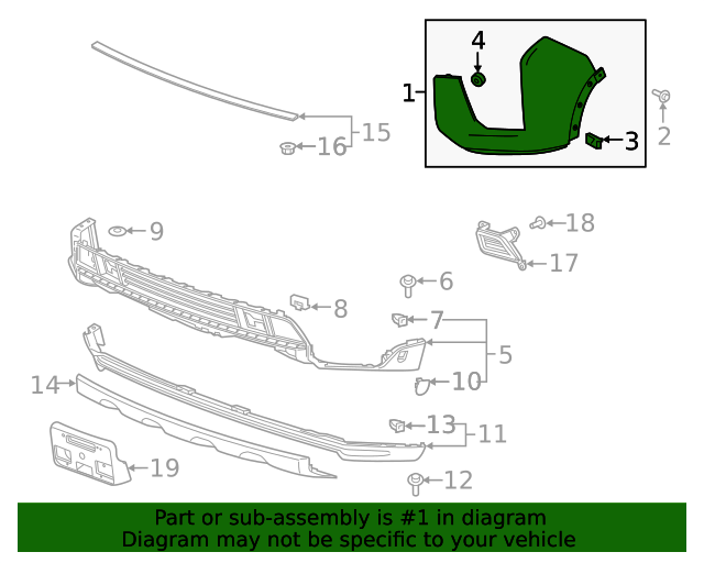 2020-2023 Chevrolet Front Driver Side Bumper Outer Filler 84678867 | GM ...