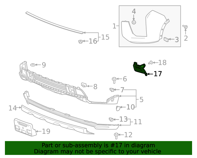 2020-2023 Chevrolet Front Passenger Side Fog Lamp Opening Insert ...