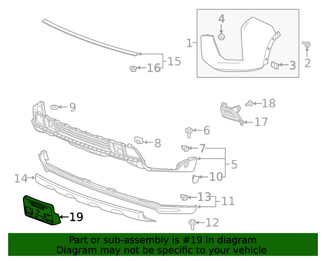 2020-2023 Chevrolet Black Front License Plate Bracket 84186106 ...