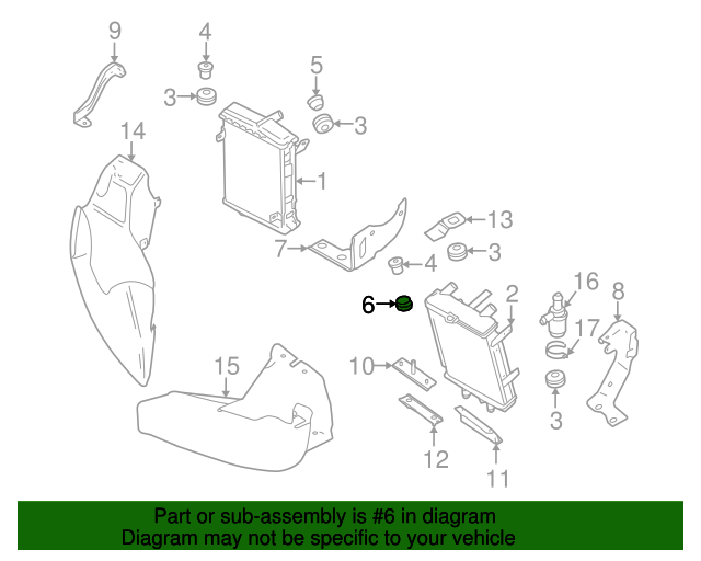 8D0-129-669 - Radiator Grommet 2004-2009 Audi | Audi OEM Parts