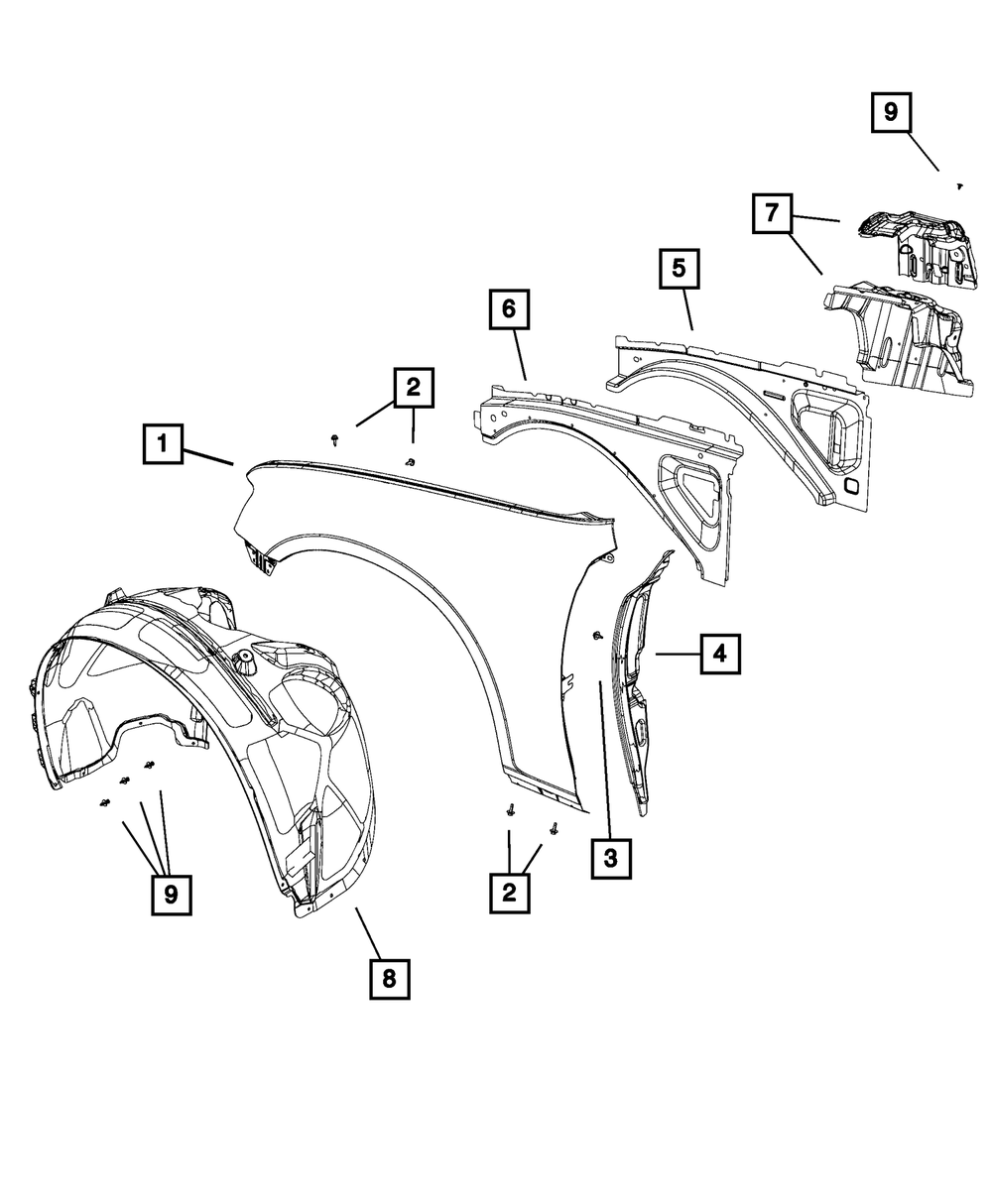 2014-2020 Mopar Front Wheelhouse Panel, Right 68444164AA | My Mopar Parts