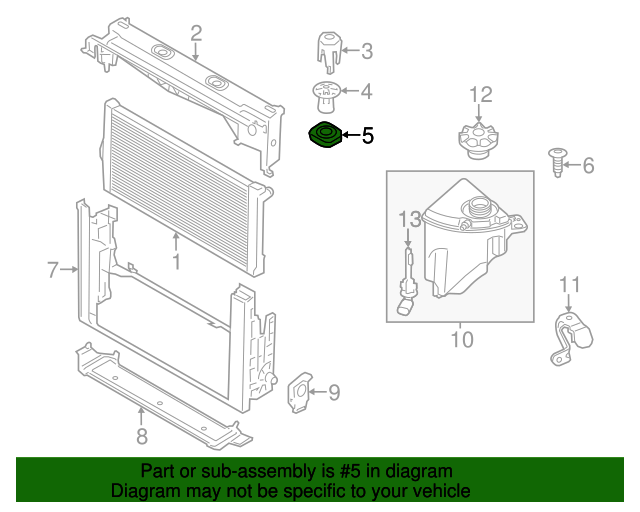 17117602064 - 2009-2019 BMW Upper Support Bushing (17-11-7-602-064 ...