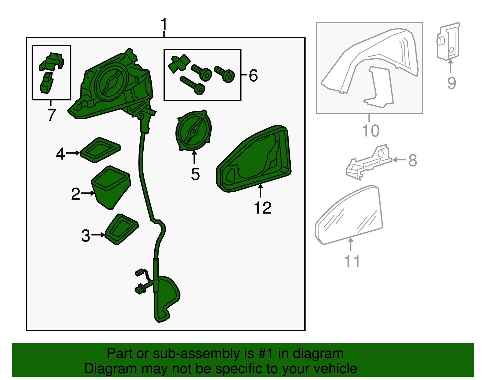 2017-2019 Audi Q7 Mirror Assembly 4M1-857-410-AP-9B9 | Audi USA Parts