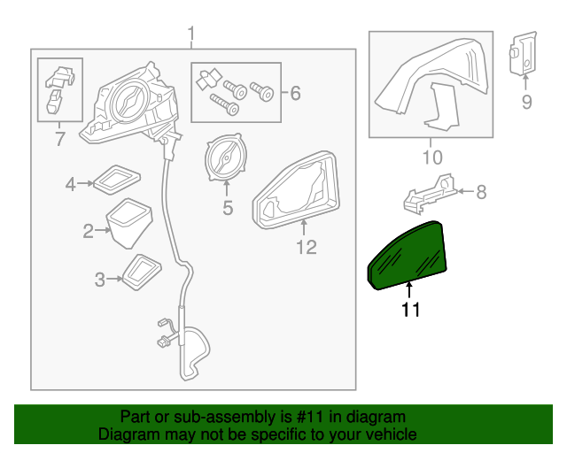 2017-2024 Audi Mirror Glass 4M0-857-535-C | Audi USA Parts