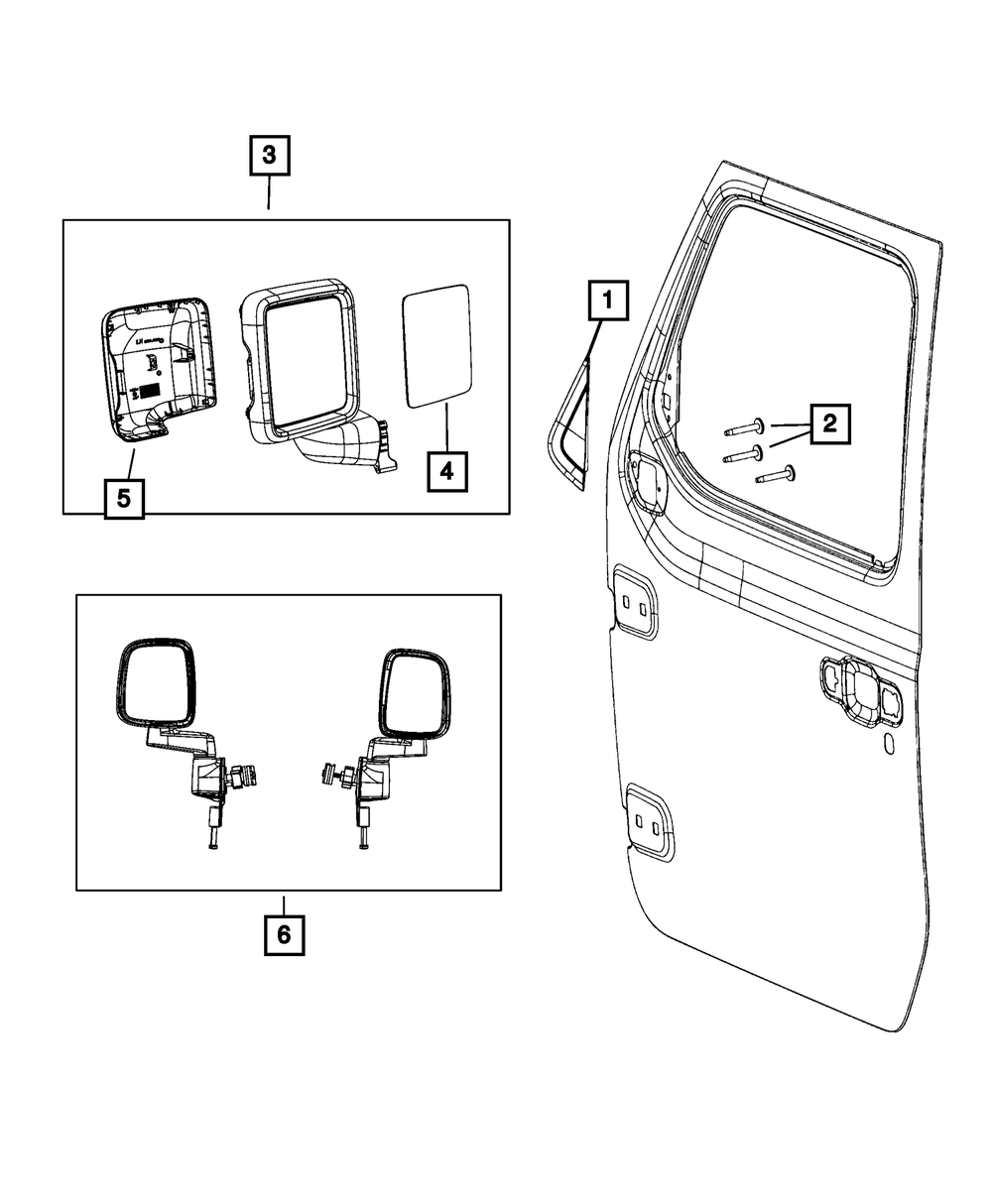 2022-2025 Jeep Outside Rear-View Mirror, Left 7GE09DX8AC | Mopar eStore