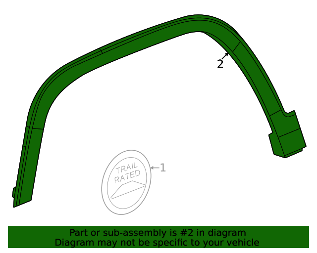 2021-2023 Jeep Wheel Flare 6pz80gxhad | TascaParts.com