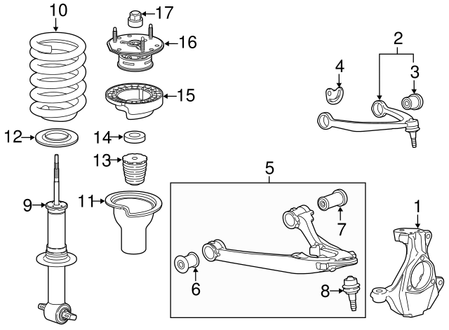 2014-2018 GM Premium Monotube Front Shock Absorber 23130122 GM ...