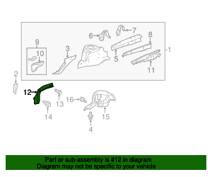 53737-0E060 - Fender Apron Seal - 2014-2019 Toyota Highlander | OEM ...
