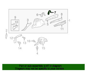 2014-2019 Toyota Highlander Inner Reinforced Bolt Plate 53836-0E050 ...