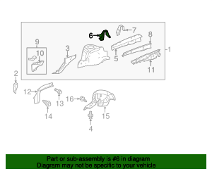 2014-2019 Toyota Highlander Inner Reinforced Bolt Plate 53838-0E050 ...