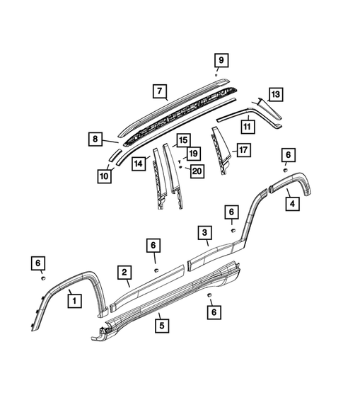 Moldings and Ornamentation for 2018 Jeep Compass | Mopar Online Parts