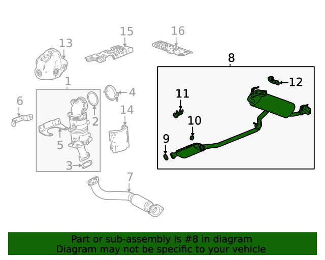 2020-2023 Cadillac XT5 Muffler & Pipe 84997136 | TascaParts.com