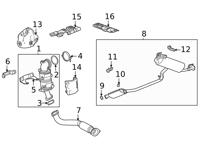 2023-2024 Cadillac XT5 Muffler & Pipe Hanger 85154359 | OEM Parts Online