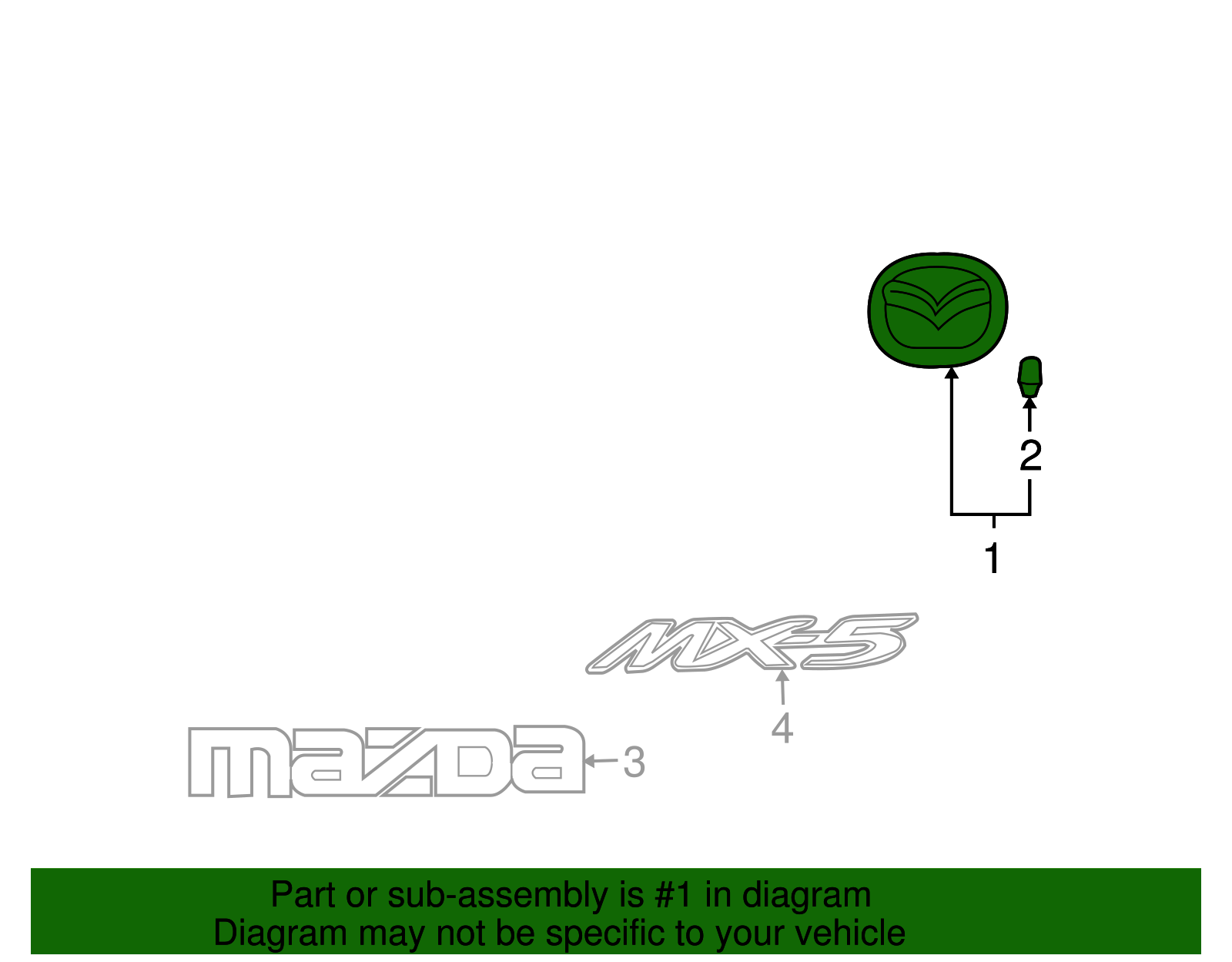NF79-51-730 - 2006-2015 Mazda MX-5 Miata - Emblem | Mazda Part Direct