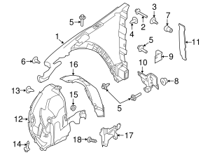 RYH500780 - Ft Fender Liner Nut - 2012-2020 Land-Rover | Land Rover ...