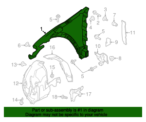 Genuine OEM Fender Part# LR066935 Fits 2012-2019 Land Rover Range Rover ...