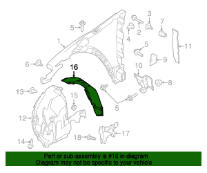 Rear Fender Liner - 2012-2017 Land Rover Range Rover Evoque (LR027396 ...