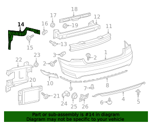 2016-2019 Volkswagen Passat Bumper Cover Support Rail 561-807-393-G ...