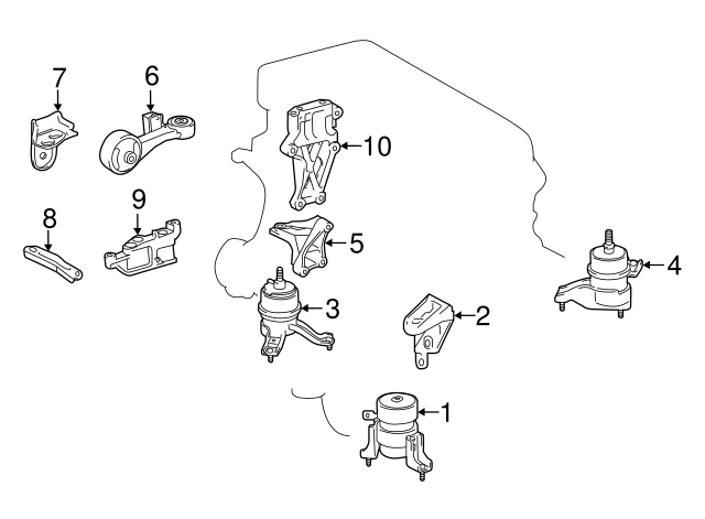 2012-2018 Toyota Engine Mount 12361-0V070 | Toyota Parts Center