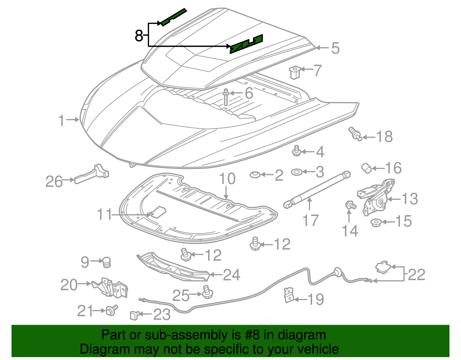84046847 - Rear Bumper Fascia ZL1 Emblem 2017-2024 Chevrolet Camaro ...
