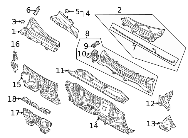 2020-2023 Mazda CX-30 Cowl Grille DGH9-50-7R0A | MazdaGear.com