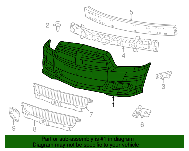 2012-2014 Dodge Charger Bumper Cover 68071974AB | TascaParts.com