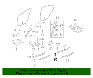 000-991-62-71 - Door Sill Plate Clip 2007-2021 Mercedes-Benz | Mercedes ...