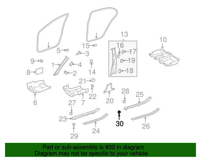 000-991-62-71 - Door Sill Plate Clip 2007-2021 Mercedes-Benz | Mercedes ...