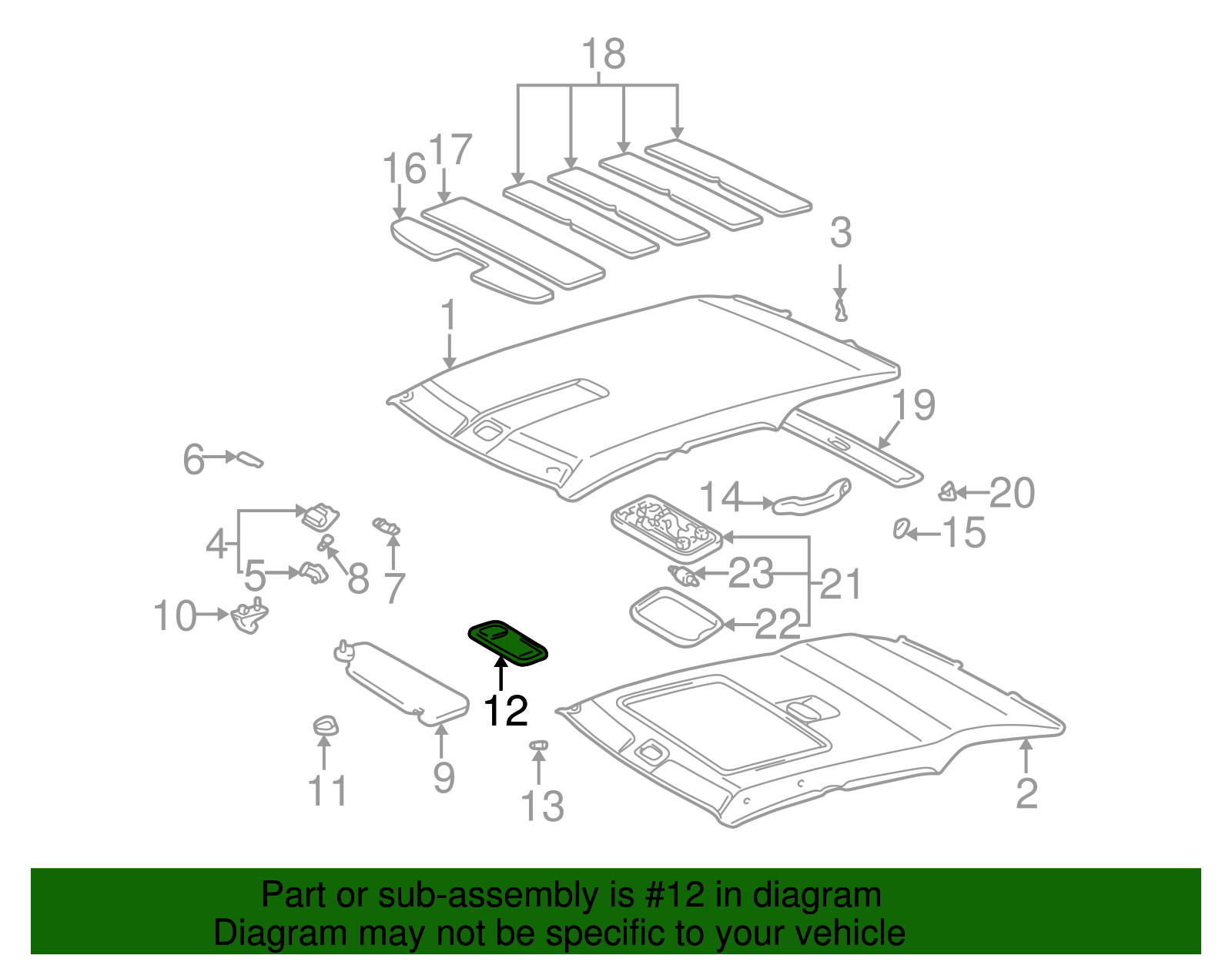 81340-33130-A1 - 1999-2007 Lexus - Visor Lamp | My L Parts