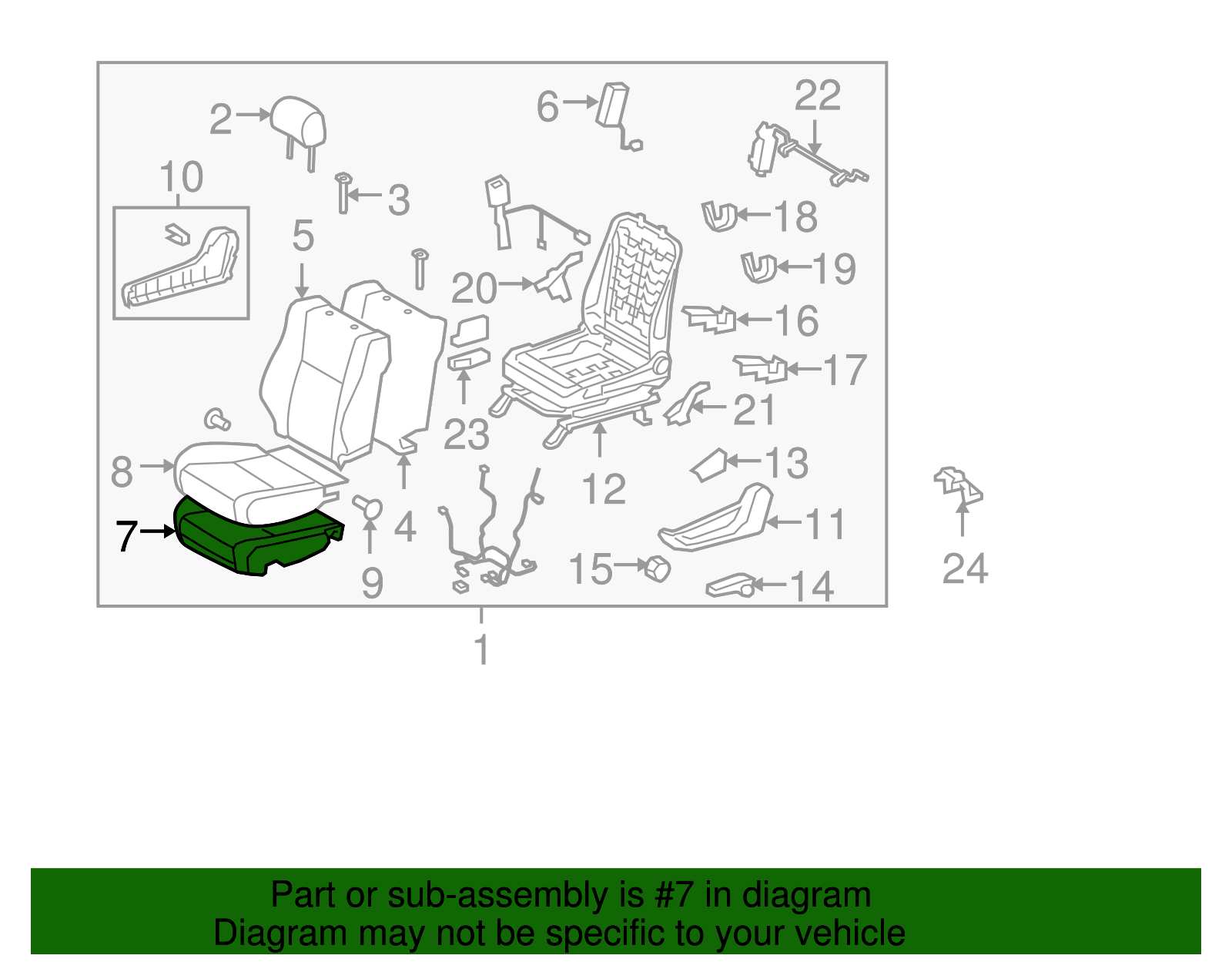 2007-2013 Toyota Tundra Seat Cushion Foam (Left, Front) 71512-0C050 ...