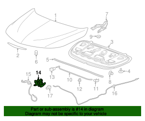 2016-2018 Chevrolet Malibu Hood Primary and Secondary Latch 84160734 GM ...