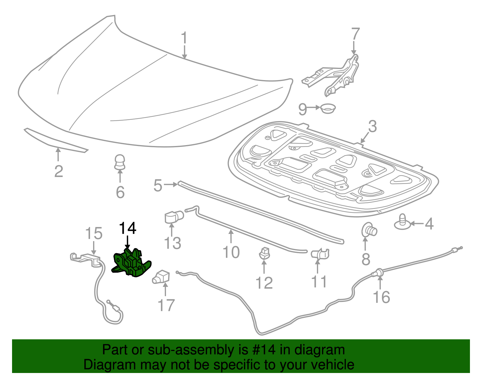 2016-2018 Chevrolet Malibu Hood Primary and Secondary Latch 84160734 ...